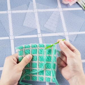 Caydo 2 Pieces 7 Count Plastic Mesh Canvas Sheets for Embroidery, Acrylic Yarn Crafting, Knit Crochet Projects and Make Aquarium Dividers (10.5 X 13.5 Inch)