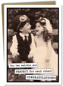 katie doodle - super cute, wedding cards for bride and groom, wedding card, (handmade in usa), wedding gifts for couples 2024, bridal shower card, engagement card, wedding shower card, engaged card