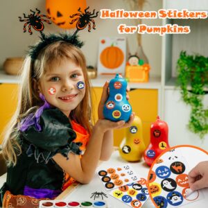 Pumpkin Carving Kit, 14 PCS Stainless Steel Pumpkin Carving Tools with Halloween Stickers and Candles, Halloween Decorations Gifts for Family DIY, Pumpkin Decorating Kit with Box for Kids and Adults