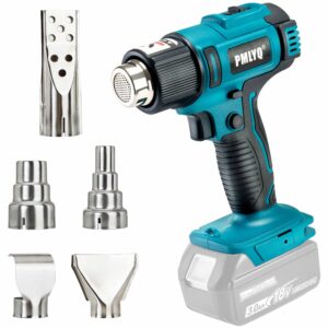 pmlyq cordless heat gun for makita battery,350w fast heating soldering hot air gun,2-temp setting max 1022°f(550°c),heat gun for tube bending,resin & decorating (tool only no battery)