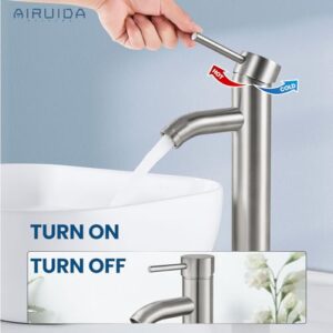 Airuida Wall Mount Kitchen Sink Faucet with Sprayer Brushed Nickel Wall Mounted Kitchen Faucet 8 Inch Center Bowl Vessel Sink Faucet Single Handle Single Hole Bathroom Sink Faucet Lavatory Vanity Bath