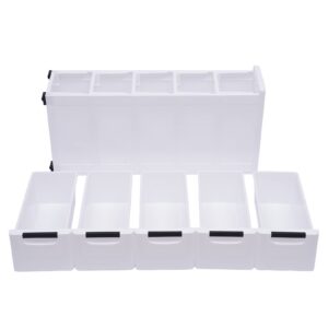 5 Drawers Narrow Slim Plastic Storage Cabinet,Storage Drawer with 4 Wheels,5 Tier Drawers Dresser,White