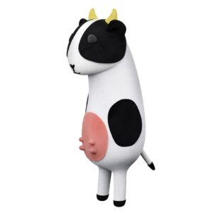 kawaii long milk cow stuffed animal, large soft cuddle cow plush body pillow, cute stuffed cow plushies toy birthday gifts for kids girls women, and males - 24"