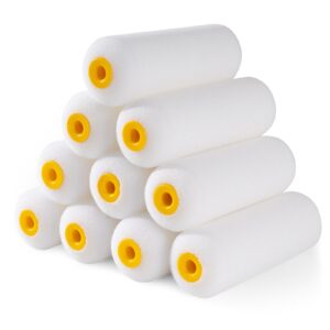 mister rui foam paint rollers, 10 pack 4 inch paint rollers, mini paint roller, high absorption foam paint roller 4 inch, small foam paint rollers, 4 inch foam rollers for house painting