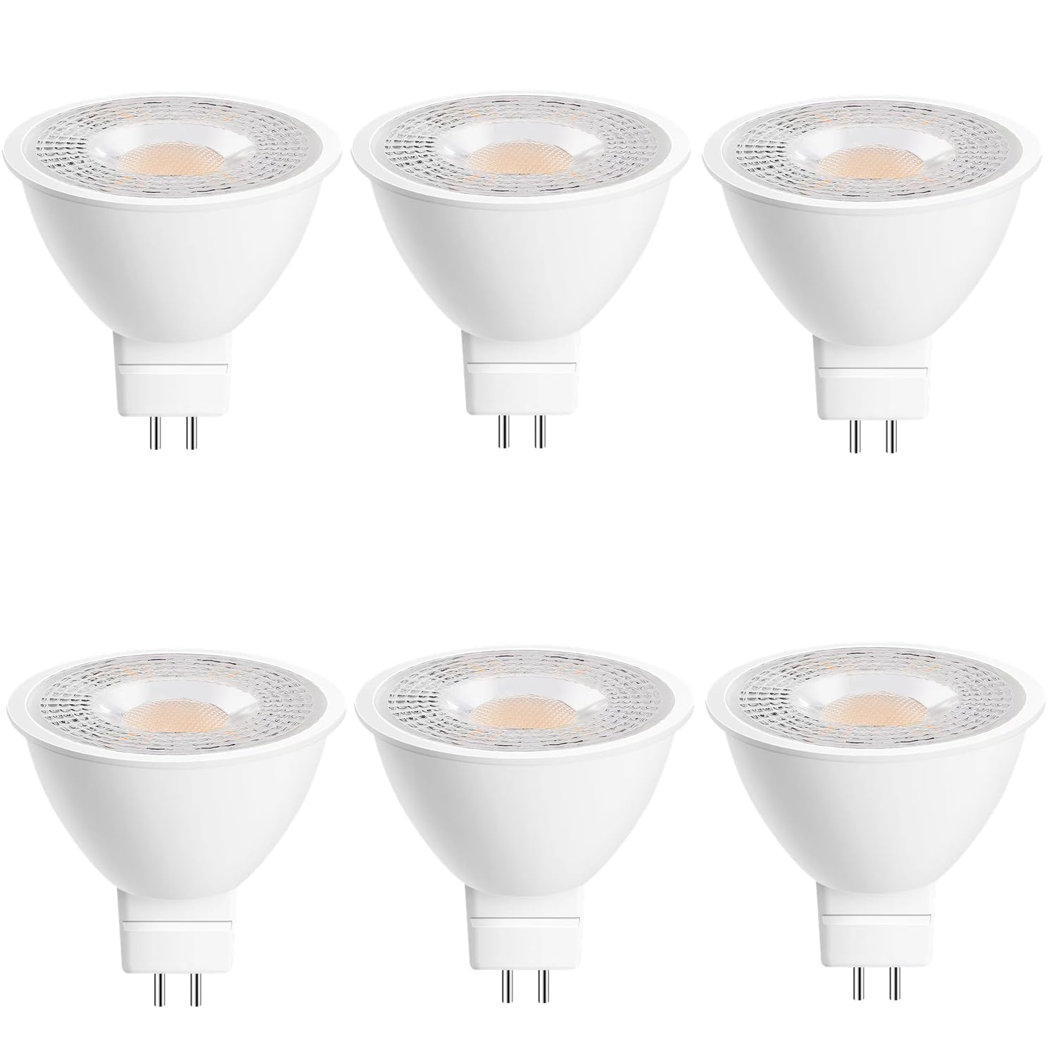 VVH 6 Pack MR16 LED Bulb,GU5.3 Bi-Pin Base LED Bulbs, 5W (50W Equivalent) 5000K Daylight 450LM 40 Degree Beam Angle for Spot Lights, Recessed, Tracking Lights, Outdoor Landscape 12-24V