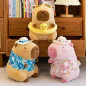 GHTMONY Capybara Plush Toy- Adorable 10" Capybara Stuffed Animal for Kids and Adults - Soft and Squishy Capybara Plushie Pillow Doll Gift (Capybara-Swimming Circle)