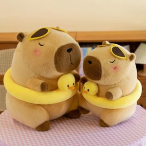 GHTMONY Capybara Plush Toy- Adorable 10" Capybara Stuffed Animal for Kids and Adults - Soft and Squishy Capybara Plushie Pillow Doll Gift (Capybara-Swimming Circle)