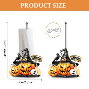 13.4inches Halloween Paper Towel Holder Kitchen Decor Metal Paper Towel Stand Halloween Kitchen Decorations Accessories for Home,Table Countertop(Tissue Paper not Included)