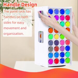 Craft Paint Rack, 72 Holes Paint Tower, Vertical 360° Craft Paint Organizer, Paint Organizer Holder with Handle, Paint Organizer Box for 2oz Paint Bottles