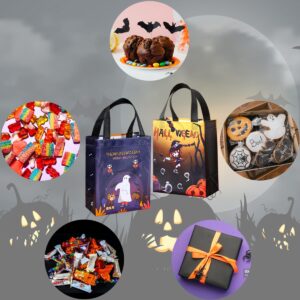 ZJHiome Halloween Trick or Treat Bags,6Pcs Halloween Bags with Handles,Non-Woven Reusable Tote Candy Bags for Halloween Party Supplies