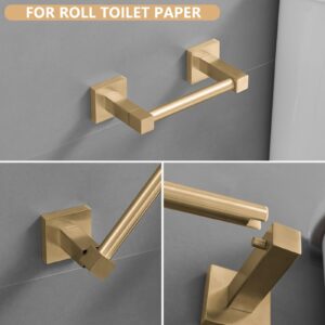 BATHLAVISH All Brass 360° Bidet Sprayer Set for Toilets, Wall or Toilet Mount Bundle with Gold Toilet Paper Holder, Brushed Gold Bathroom Toilet Roll Holder