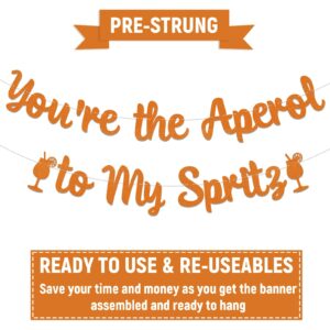 You're the Aperol to My Spritz Banner - Spritz O’Clock Bridal Shower Sign, Spritz Bar, Lemon Citrus Theme Bride to Be Wedding Engagement Party Decor Orange Glitter