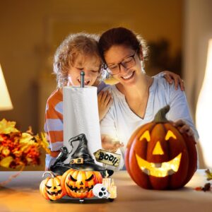 13.4inches Halloween Paper Towel Holder Kitchen Decor Metal Paper Towel Stand Halloween Kitchen Decorations Accessories for Home,Table Countertop(Tissue Paper not Included)