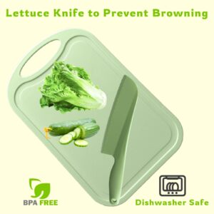 PALAKATE Lettuce Knife, 11 inch Nylon knife, Plastic Lettuce Knife to Prevent Browning, Dishwasher Safe (1, Blue)