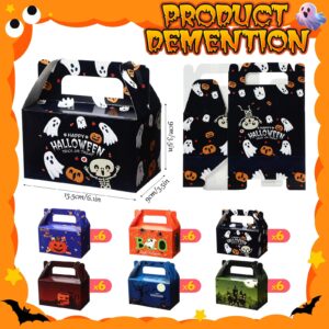 Zhanmai 36 Pack Halloween Treat Box Halloween Goodie Boxes Trick or Treat Boxes Halloween Boxes Container Halloween Cookie Cupcake Snack Box with Handle Party Favor Box