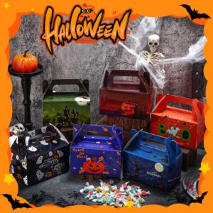 Zhanmai 36 Pack Halloween Treat Box Halloween Goodie Boxes Trick or Treat Boxes Halloween Boxes Container Halloween Cookie Cupcake Snack Box with Handle Party Favor Box