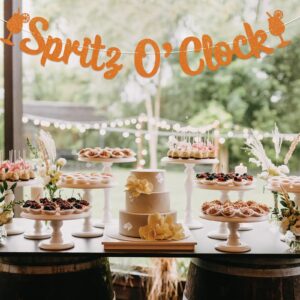 Spritz O’Clock Banner - Lemon Citrus Bridal Shower Bachelorette Wedding Party Decorations, Spritz Bar Banner, Orange Bridal Shower Spritz Station Decoration Orange Glitter