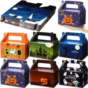 zhanmai 36 pack halloween treat box halloween goodie boxes trick or treat boxes halloween boxes container halloween cookie cupcake snack box with handle party favor box