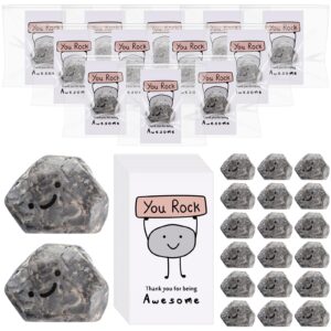 huwena 30 sets inspirational you rock gifts resin smile stone with you rock card thank you for being awesome gift bulk employee appreciation gift party favor gifts for team coworker adult rock lover