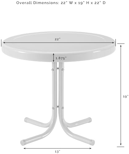 Crosley Furniture Tulip 3-Piece Outdoor Chair and Side Table Set, Vintage Retro Metal Patio Conversation Sets, Lavender Gloss