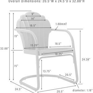 Crosley Furniture Tulip 3-Piece Outdoor Chair and Side Table Set, Vintage Retro Metal Patio Conversation Sets, Lavender Gloss