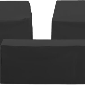 Crosley Furniture Patio Furniture Covers, Waterproof 3-Piece Cover Set for Outdoor Chairs and Coffee Table, Black