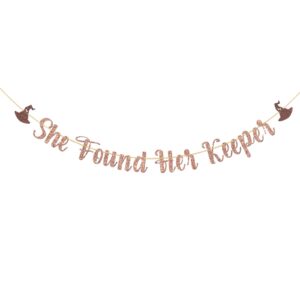 dalaber she found her keeper banner, wizard bridal shower decoration wizard wedding engagement bachelorette party supplies,rose gold glitter