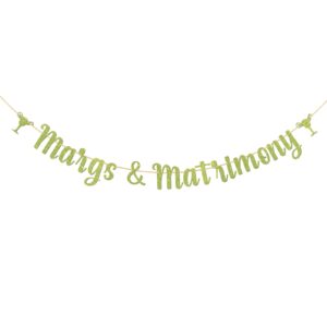 dalaber margs and matrimony banner, margarita bachelorette party decorations,mexican fiesta wedding bridal shower party supplies, green glitter