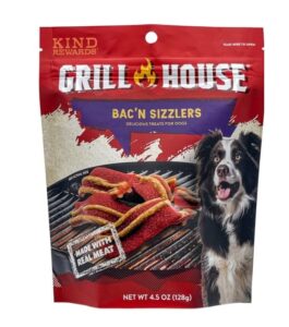 generic grill house kind rewards dog treats 4.5 oz (128g) bac'n sizzlers flavored (bacon)