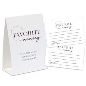 xenseou share a memory sign and cards, share a memory set for celebration of life/birthday/anniversary/funeral/graduation/bridal shower game, keepsake funeral card, simple funeral memory card-sam05