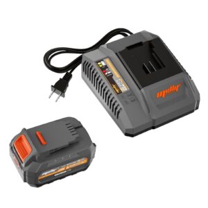 mellif 20v li-ion battery pack & charger, compatible with mellif 20v cordless power tools, 4.0ah battery & 4.0a fast-charger combo, 10c/40amps, battery starter kit