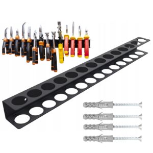 generic screw driver holder wall mount, screwdriver organizer, garage tool storage rack, utility tool organizer and storage rack for garage, workbench edge, work shop organization, 1 pc