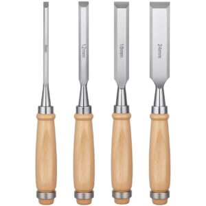 yuqgaop 4 piece wood chisel, chisel, professional wood chisel sets woodworking tools set,bevel edge chisel set,woodwork chisel.