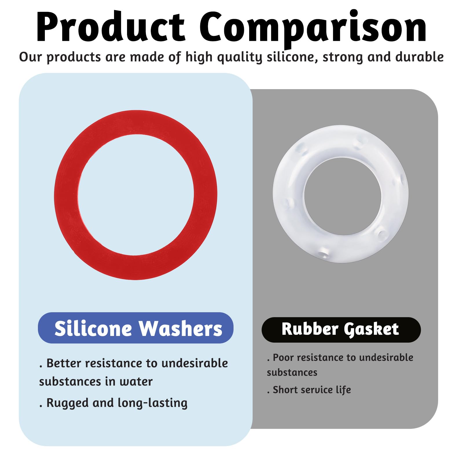 2PCS Flush Valve Seal for Mansfield Toilet Replacement Parts, Silicone Toilet Replacement Parts Compatible with 2003 Era Mansfield Flush Valve Seal 210 & 211 Flush Valve, Equivalent to 630-0030