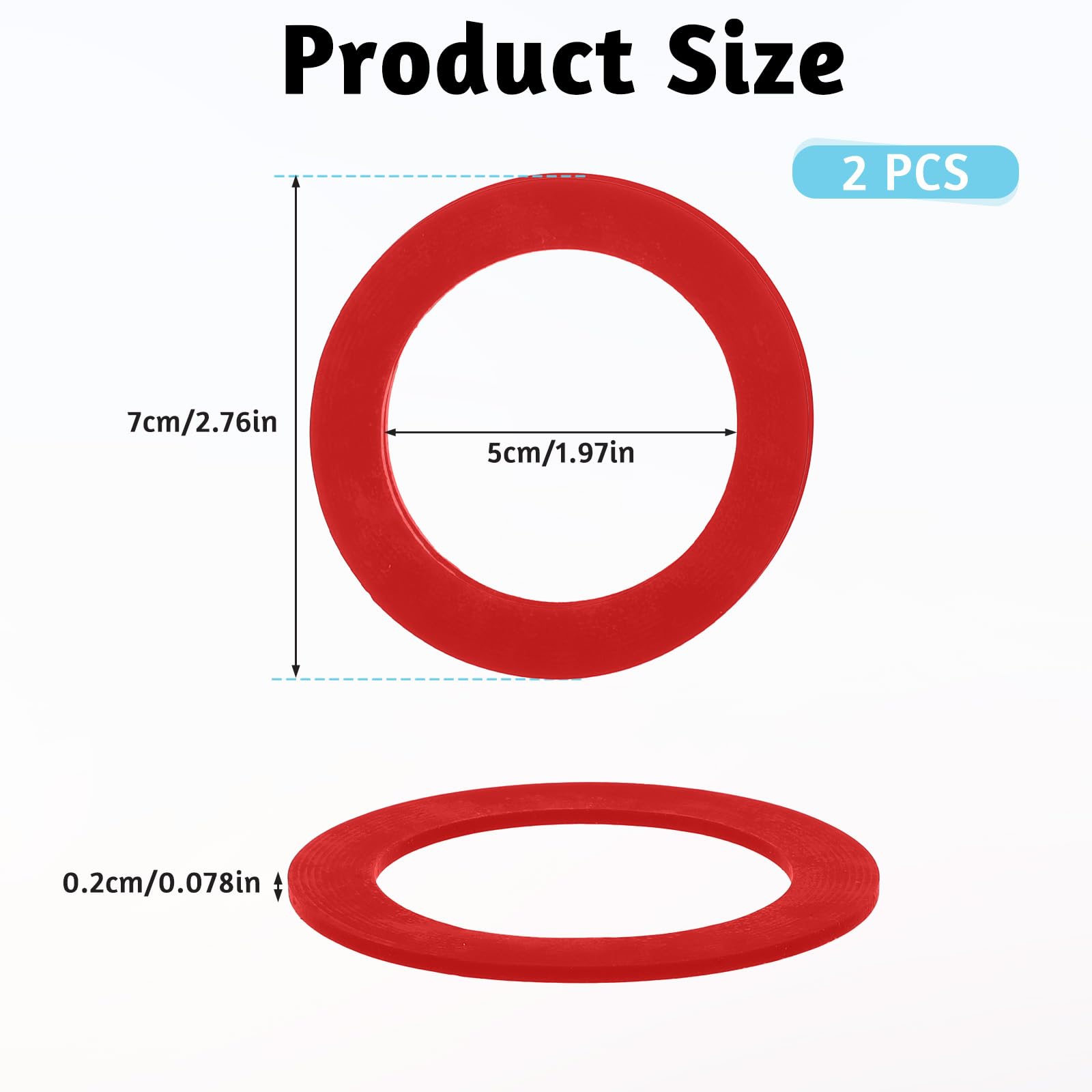 2PCS Flush Valve Seal for Mansfield Toilet Replacement Parts, Silicone Toilet Replacement Parts Compatible with 2003 Era Mansfield Flush Valve Seal 210 & 211 Flush Valve, Equivalent to 630-0030