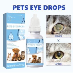 Generic Dog Eye Care - Eye Wash Solution for Dogs, Tear Stain Remover & Eye Drops, Gentle Formula for Eye Health, Saline Eye Wash, Fragrance Free-12ml, white