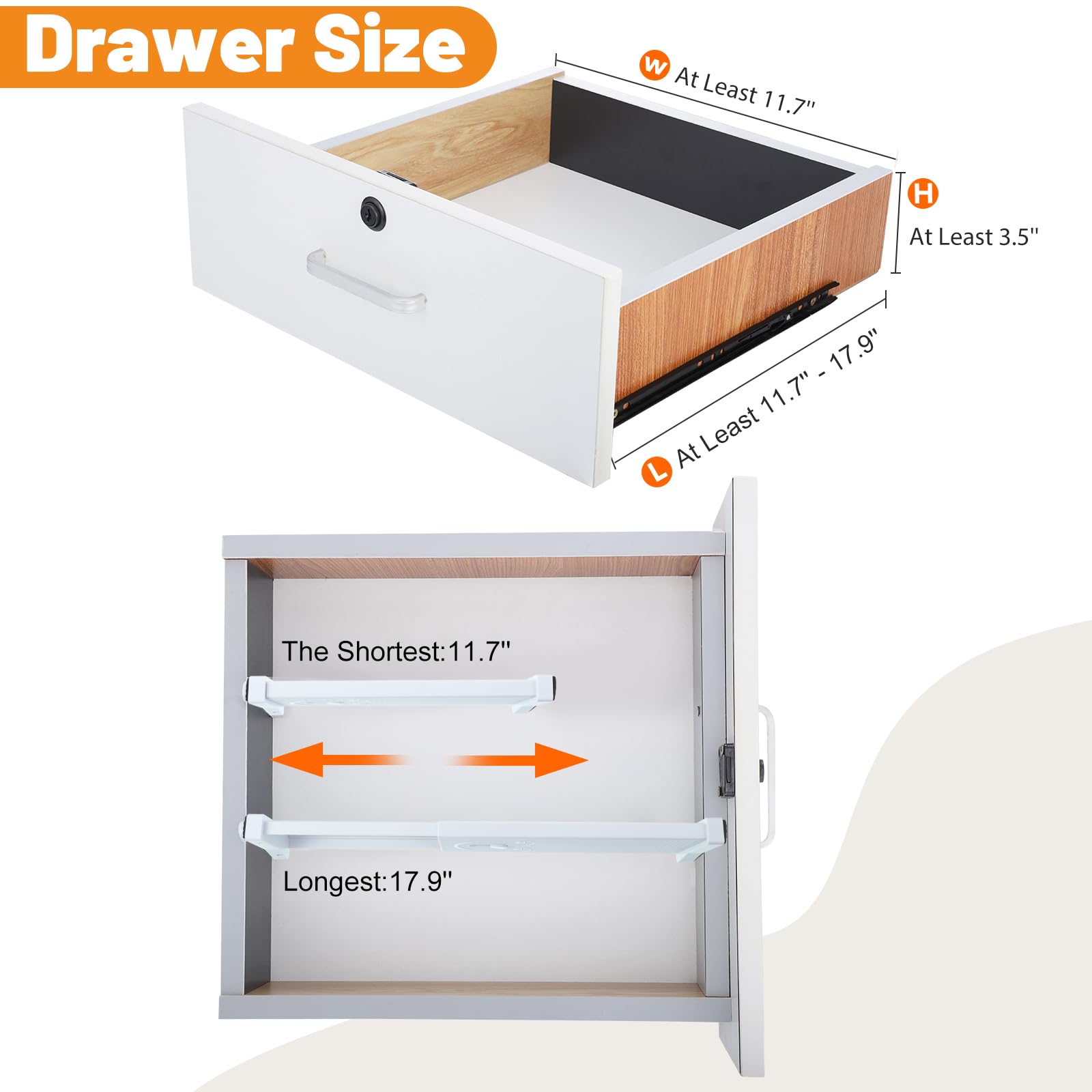 Dntorx 5 Pack Drawer Dividers ABS 3.5" High, 11.7''-17.9'' Adjustable Drawer Dividers Organizers for Clothes Organizers Expandable Separators Dresser Organizer for Clothes Kitchen Utensils Dresser