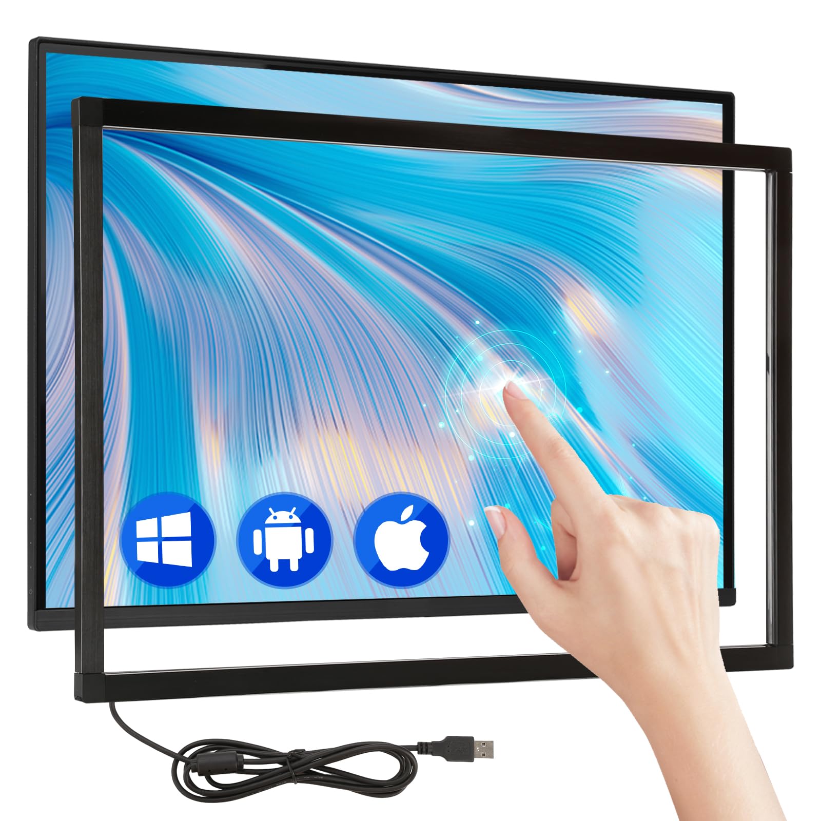 40 Inch Infrared Touch Frame 20 Points IR Touch Screen Panel with USB Infrared Touch Screen Overlay Suitable for Touch Monitor TV Frame, Touch Whiteboard Digital Signage, Kiosks, Automation Retailers