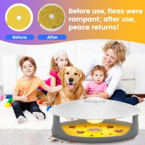 HiAnifri Flea Traps for Inside Your Home,Flea Killer for Home with Sticky Pads,Easy to Use 2 LED Light Modes Flea Light Trap for Indoor Outdoor, Effective Flea Home Treatment for House