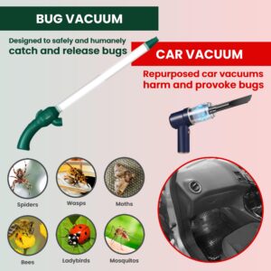 New Rechargeable Spider Catcher Vacuum Strong Suction Blows Insects Back Out Long Handle Humane Insect Bug Spiders Moth Wasp Trap Home Indoors Traps