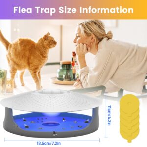 HiAnifri Flea Traps for Inside Your Home,Flea Killer for Home with Sticky Pads,Easy to Use 2 LED Light Modes Flea Light Trap for Indoor Outdoor, Effective Flea Home Treatment for House