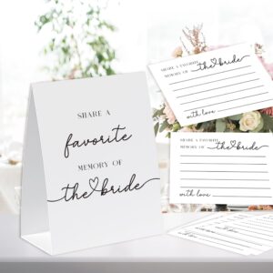 Xenseou Bridal Shower Share a Memory Sign and Card, Bridal Shower Sign, Hen Party Cards, Wedding Shower Game, Minimalist Share A Memory Cards for Bridal Shower-SAM06