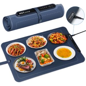 hztzone electric warming mat for food, electric warming tray with 3 adjustable temperature modes, rollable & portable food warmer, auto shut-off, silicone heating mat for parties buffet, gatherings