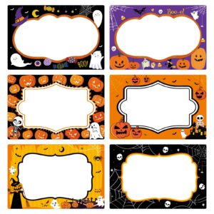 210 pcs halloween name tags stickers - self adhesive halloween name stickers halloween name gift labels for gift wrapping halloween classroom pumpkin party favor décor