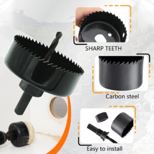 Hole Saw Kit, 15pcs Hole Saw Set with 3/4" to 2.95"(19mm-75mm) 12 PCS Saw Blades, Mandrels, Hex Key, 2024 Upgraded Hole Saw for PVC Board, Wood and Plywood