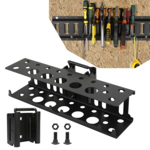 fistihon e-track screwdriver holder rack, heavy duty metal screwdriver organizer, e track accessories for screw driver holder rack, compatible with screw driver holder&pliers holders&shears rack