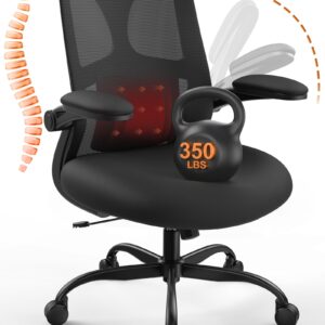 CAPOT Ergonomic Office Chair 350lbs Capacity - 3.9-inche Cushion and Tall Back Computer Desk Chair Breathable Mesh - Comfortable Swivel Office Chair with Adjustable Lumbar Support