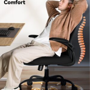 CAPOT Ergonomic Office Chair 350lbs Capacity - 3.9-inche Cushion and Tall Back Computer Desk Chair Breathable Mesh - Comfortable Swivel Office Chair with Adjustable Lumbar Support