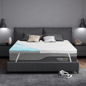 firm mattress topper queen size 3 inch mattress with ice silk cover, premier cooling gel+bamboo high-density support memory foam mattress topper, medium firm to firm mattress topper for pain relief