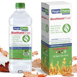 bioethanol fuel tabletop firepit (1 x 1 lt) for tabletop fireplaces, stoves and burners, bioethanol fuel for fireplaces and fire pits (1 pack 1.06 quart)